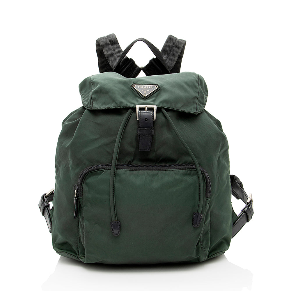 prada nylon backpack green