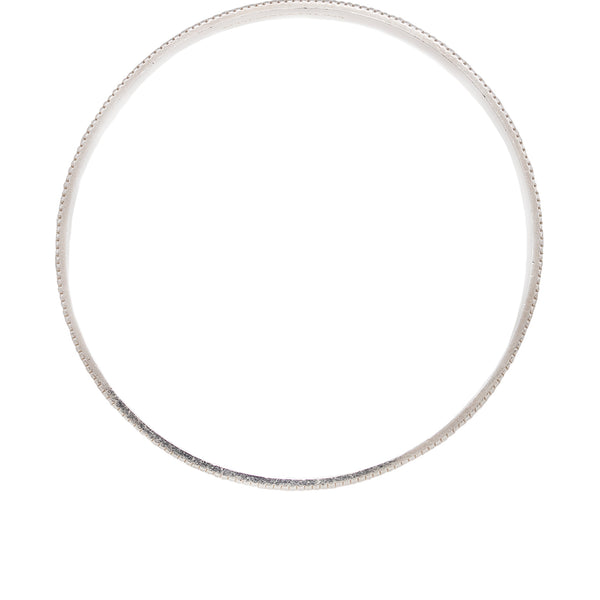 Tiffany & Co. Sterling Silver Classics Milgrain Narrow Bangle Bracelet – LuxeDH