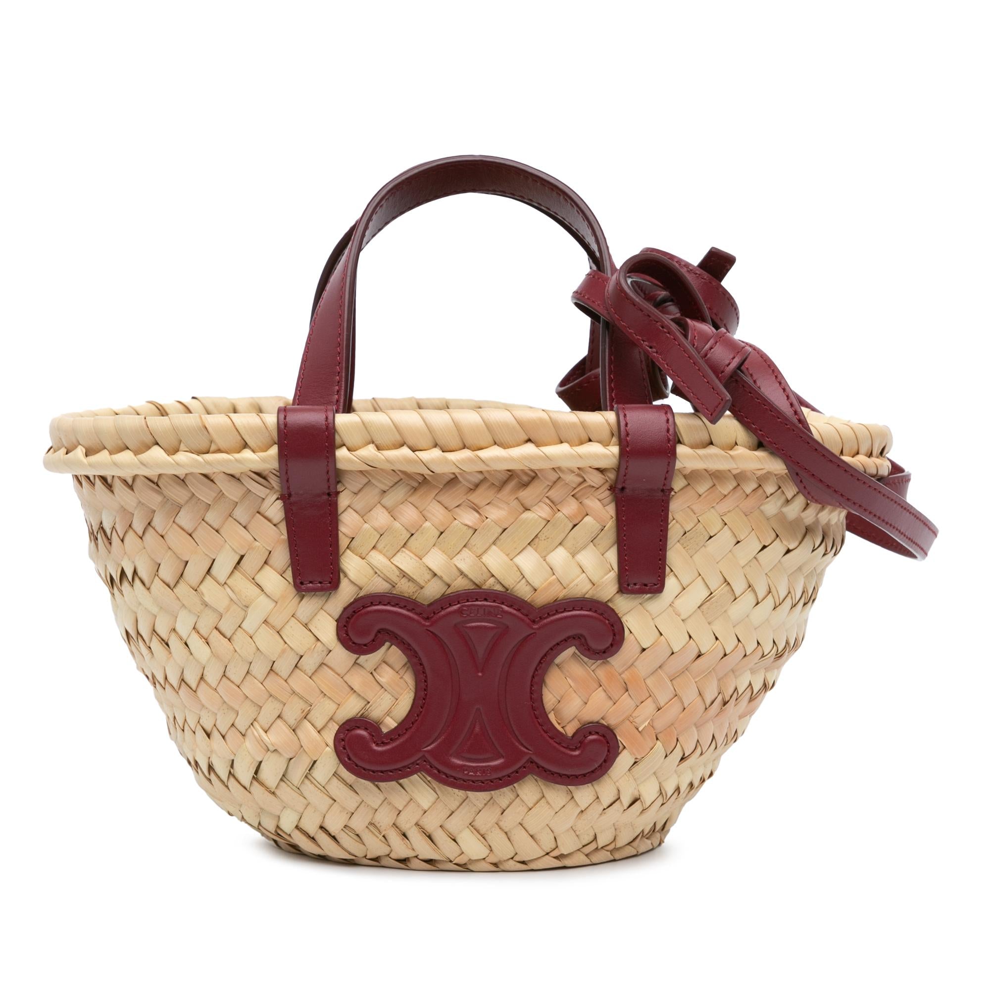 Celine Mini Triomphe Raffia Classic Panier