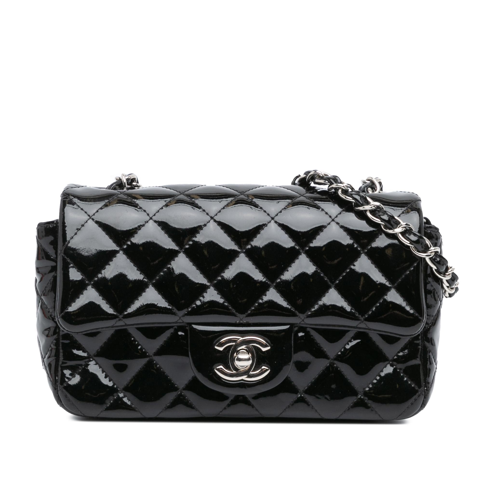 Chanel Mini Rectangular Classic Patent Single Flap (SHG-xkoEHG)