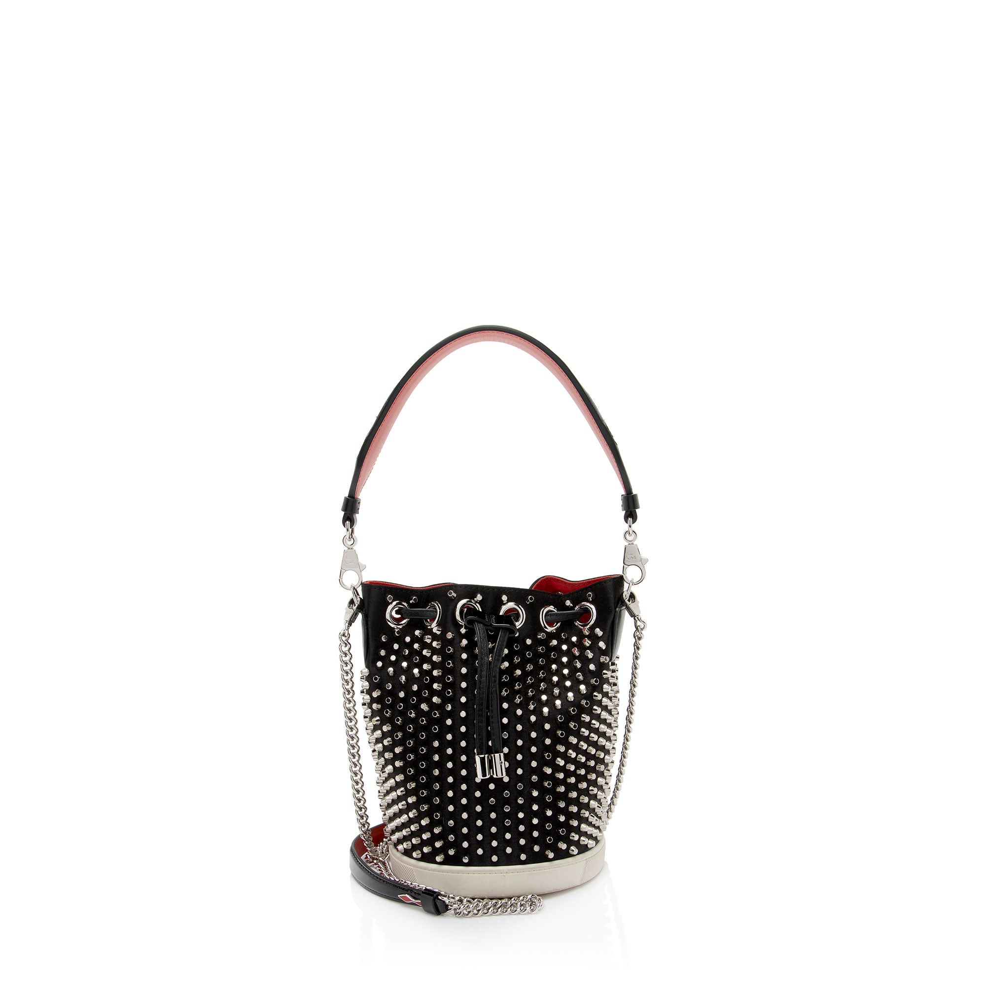 Christian Louboutin Leather Spiked Marie Jane Bucket Bag