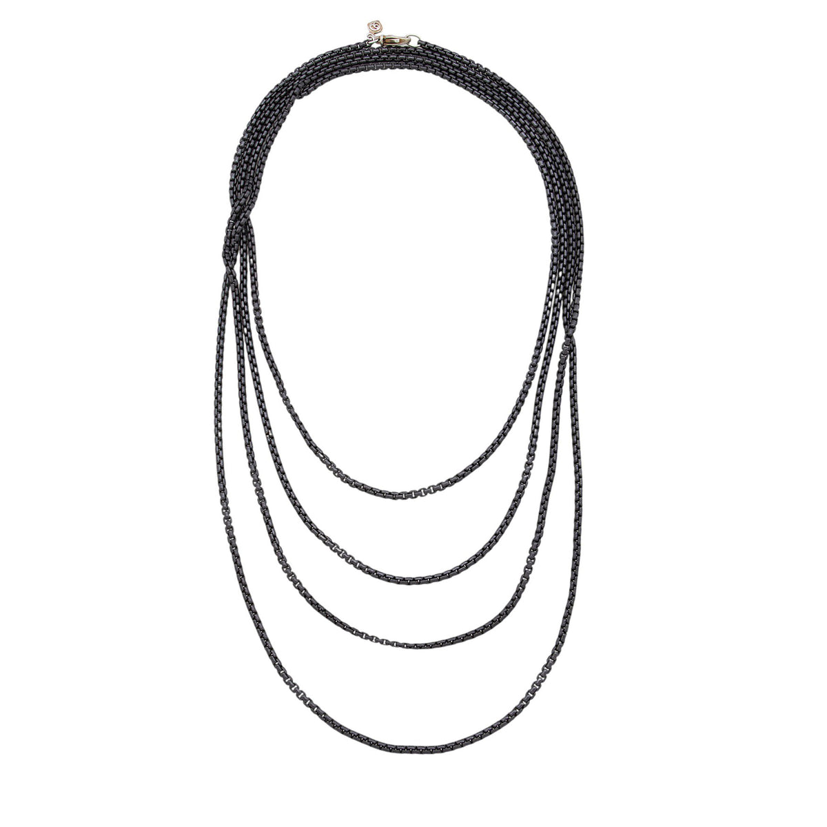 David Yurman Darkened Sterling Silver Box Chain 2.7mm Necklace