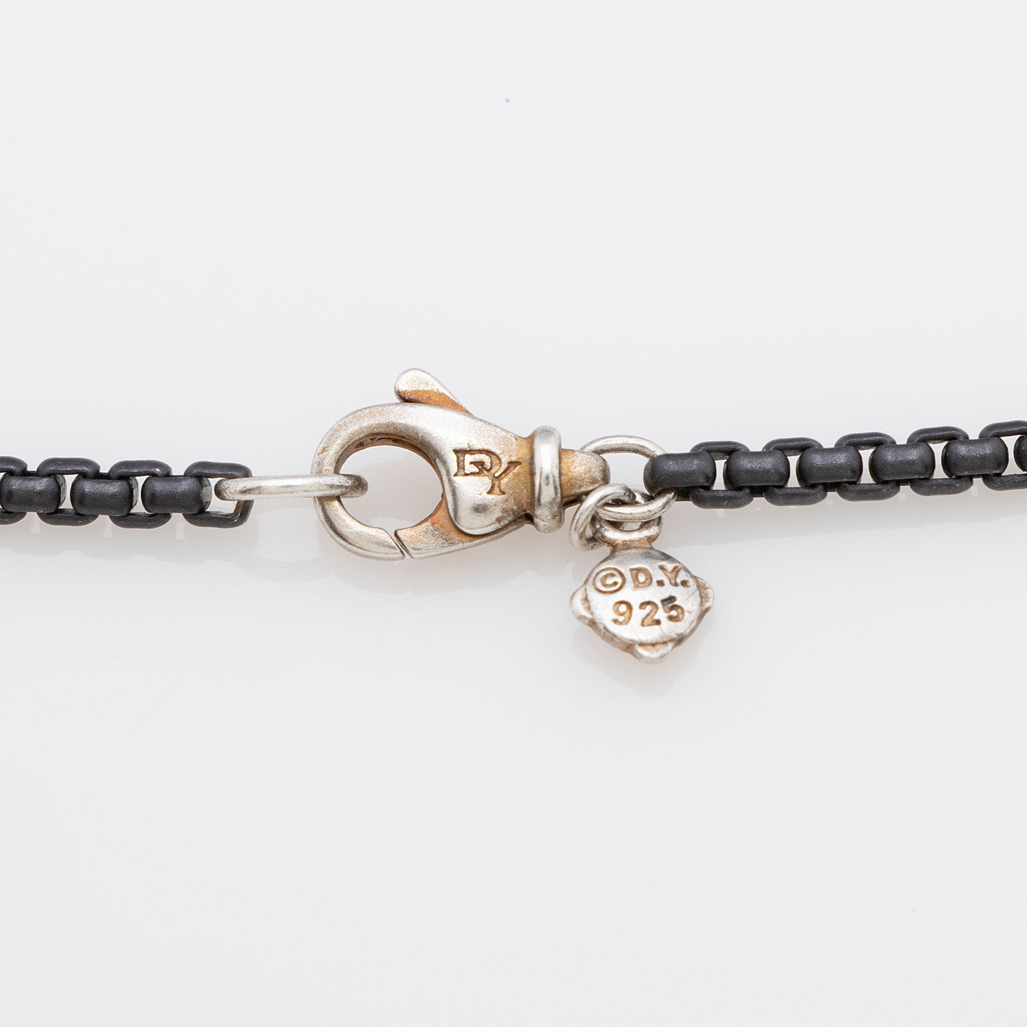 David Yurman Darkened Sterling Silver Box Chain 2.7mm Necklace