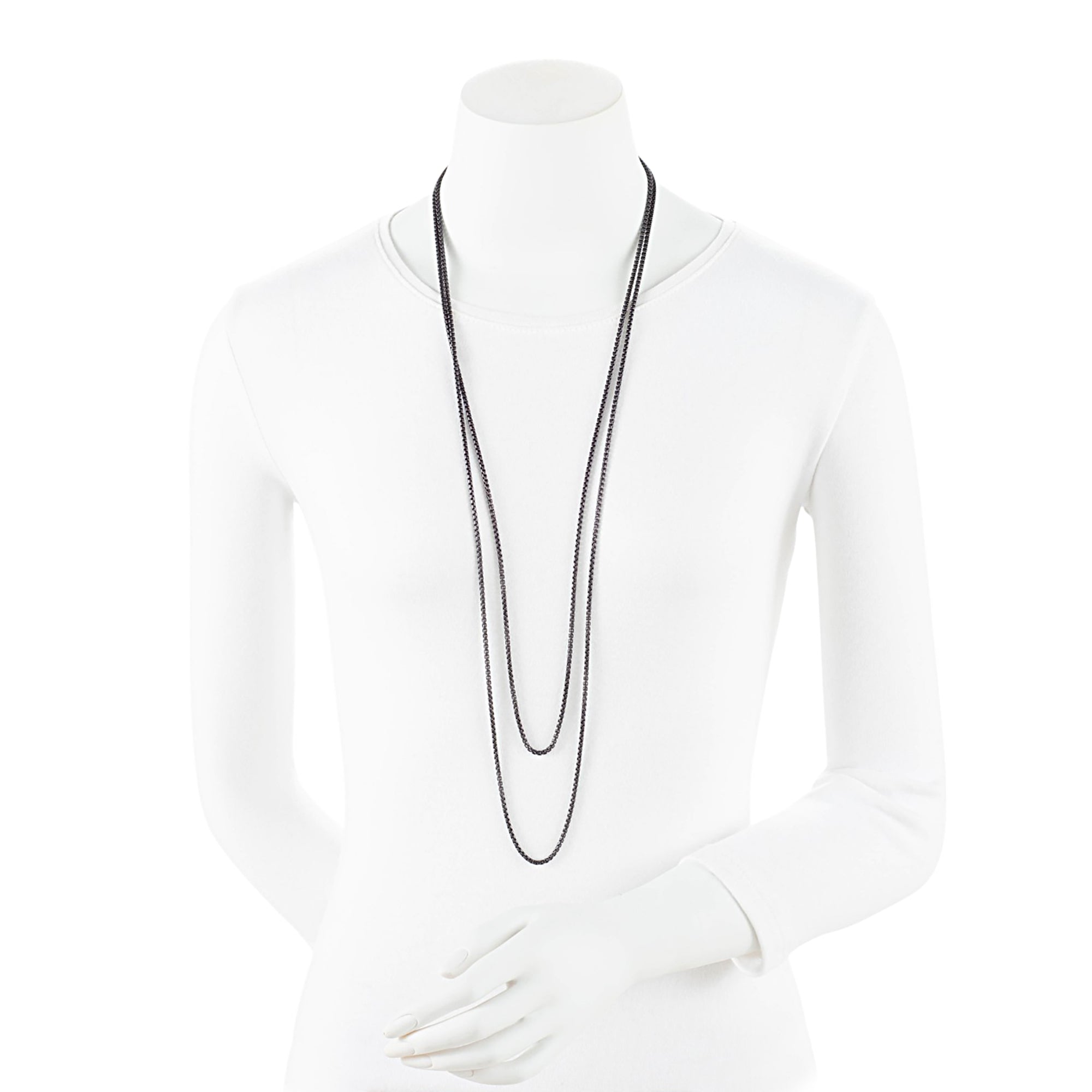 David Yurman Darkened Sterling Silver Box Chain 2.7mm Necklace