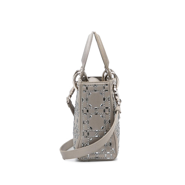 Dior Mini Crystal-Embellished Satin Lady Dior (SHG-aOljQE) – LuxeDH