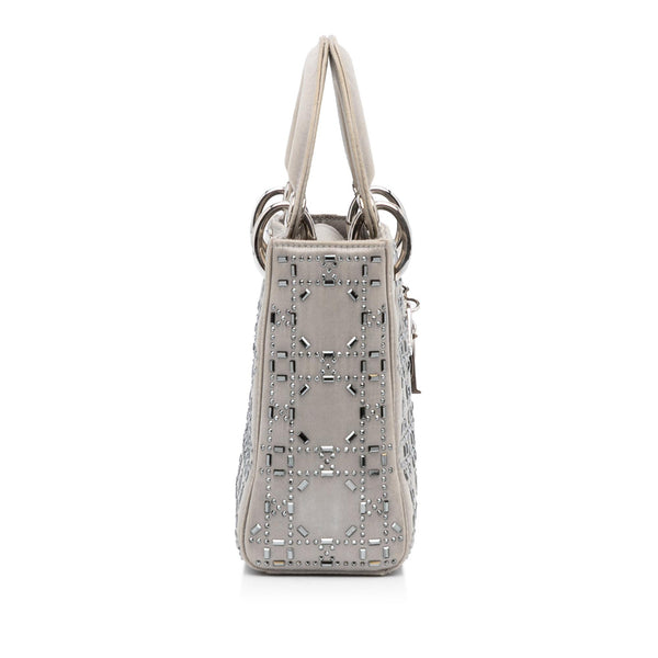 Dior Mini Crystal-Embellished Satin Lady Dior (SHG-V7EzWY) – LuxeDH