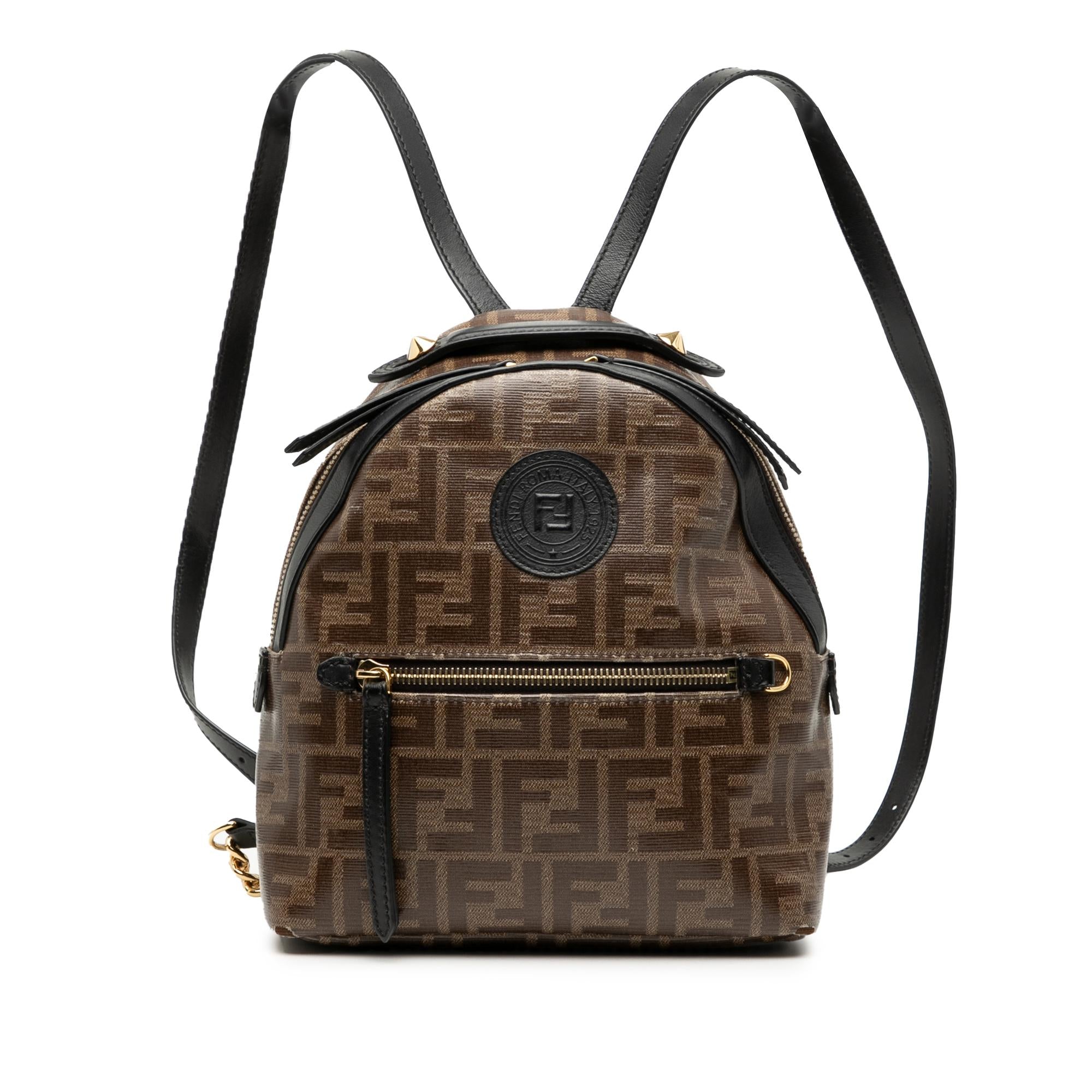 Fendi Zucca Coated Canvas FF 1974 Backpack