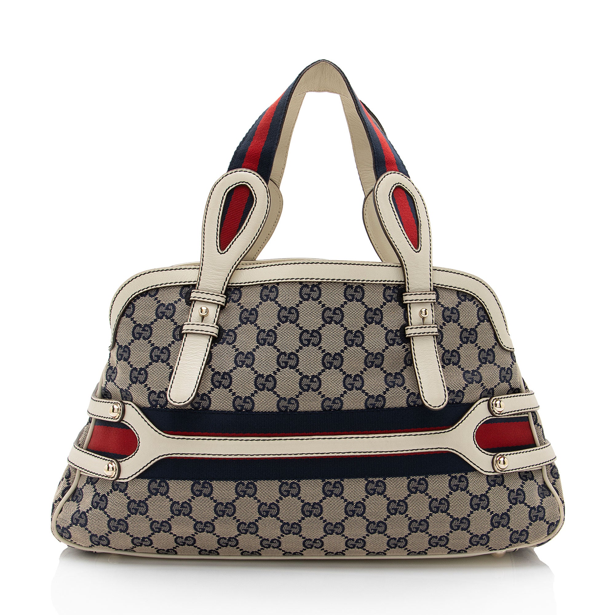 Gucci GG Canvas Leather Web Shoulder Bag (SHF-Syij4P) – LuxeDH