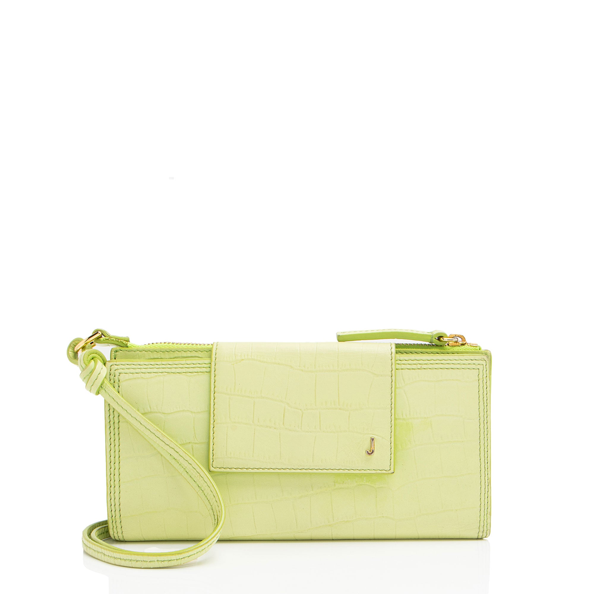 Jacquemus Croc Embossed Leather Le Pichoto Wallet on Strap