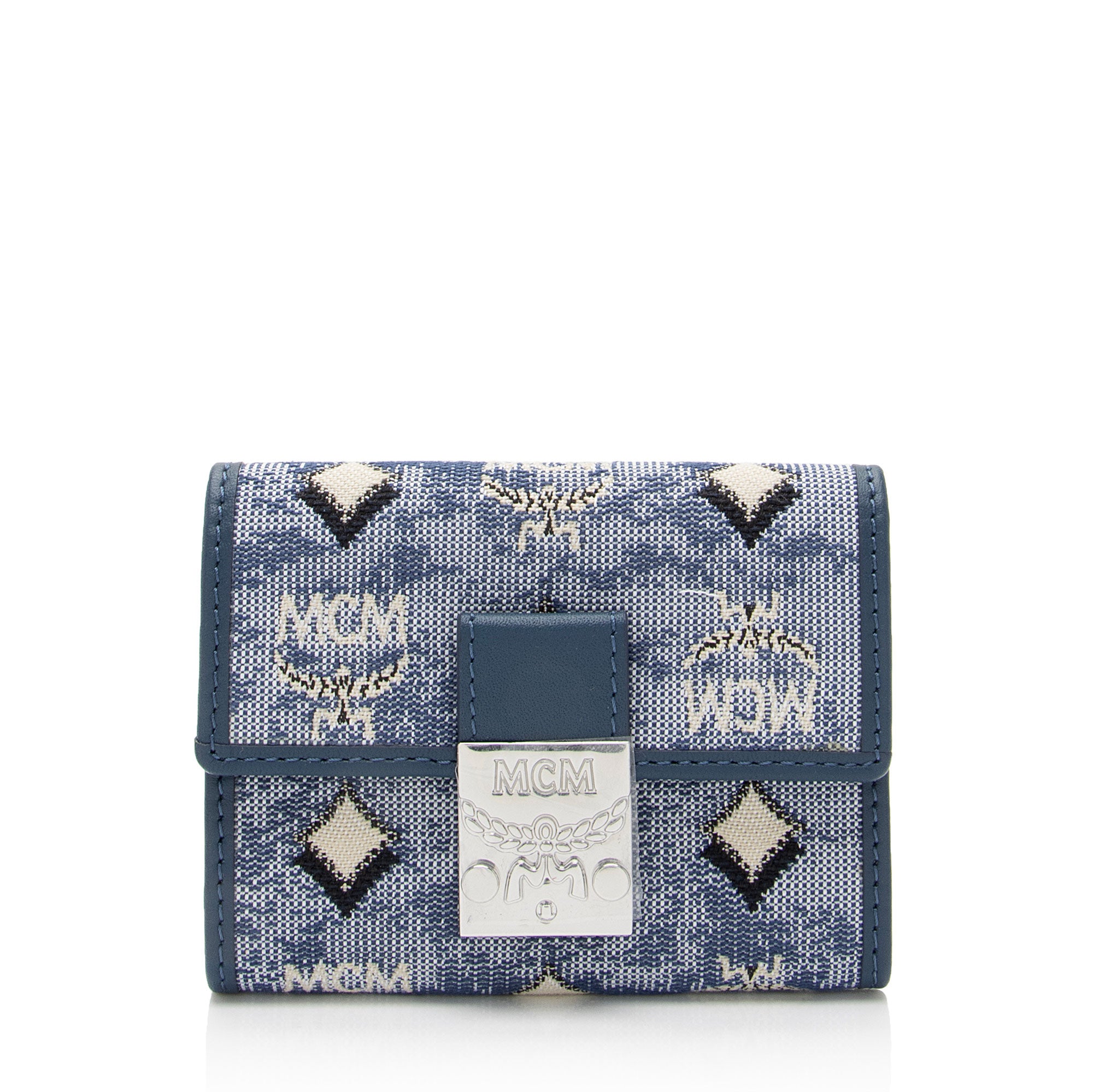 MCM Vintage Monogram Jacquard Tri-Fold Mini Wallet (SHF-29liY6)