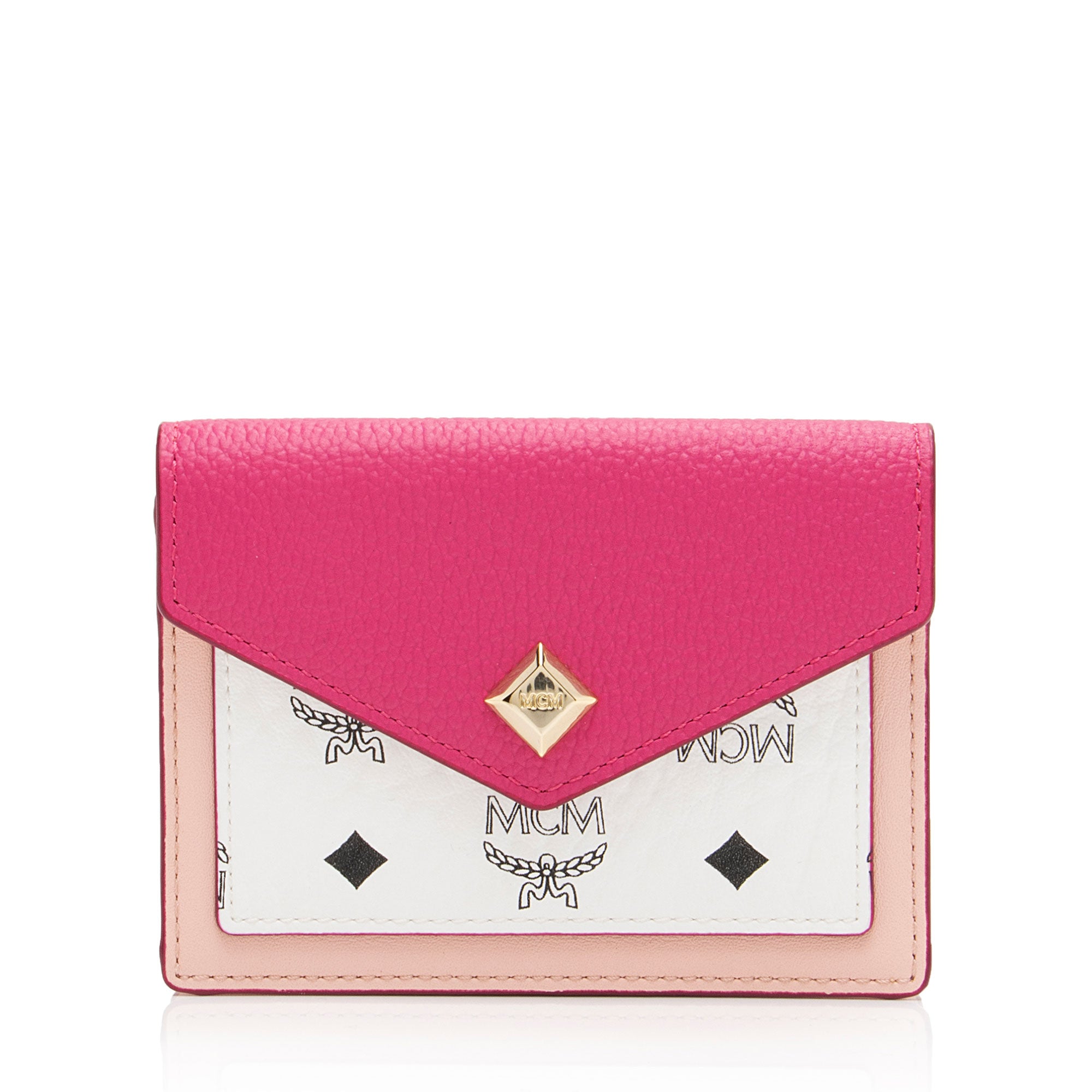 MCM Visetos Leather Colorblock Love Letter Mini Card Case (SHF-FITyv9)