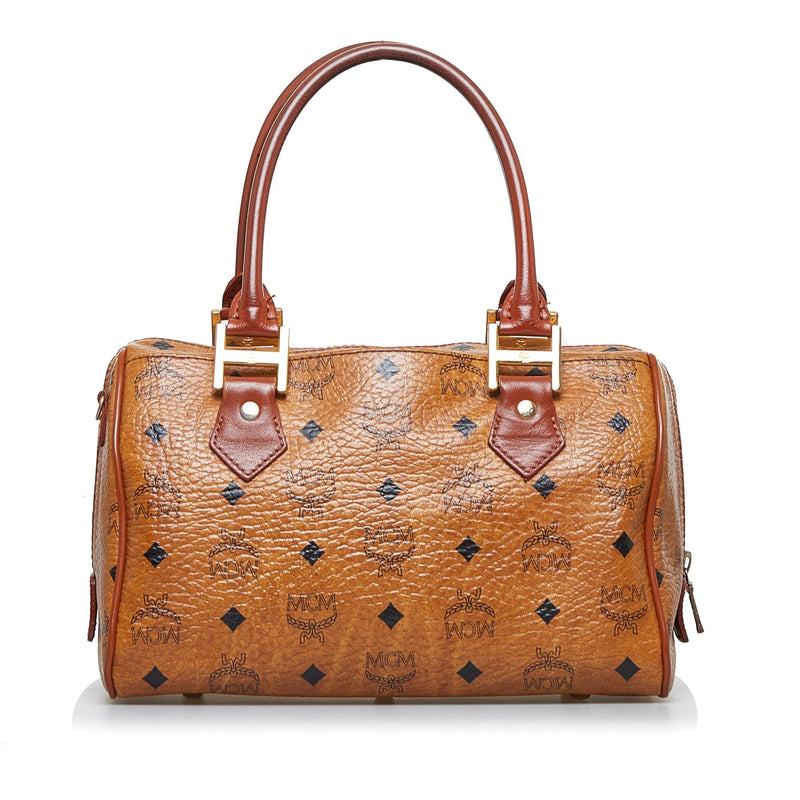 MCM Visetos Mini Boston Bag (SHG-BXC1Lr) – LuxeDH