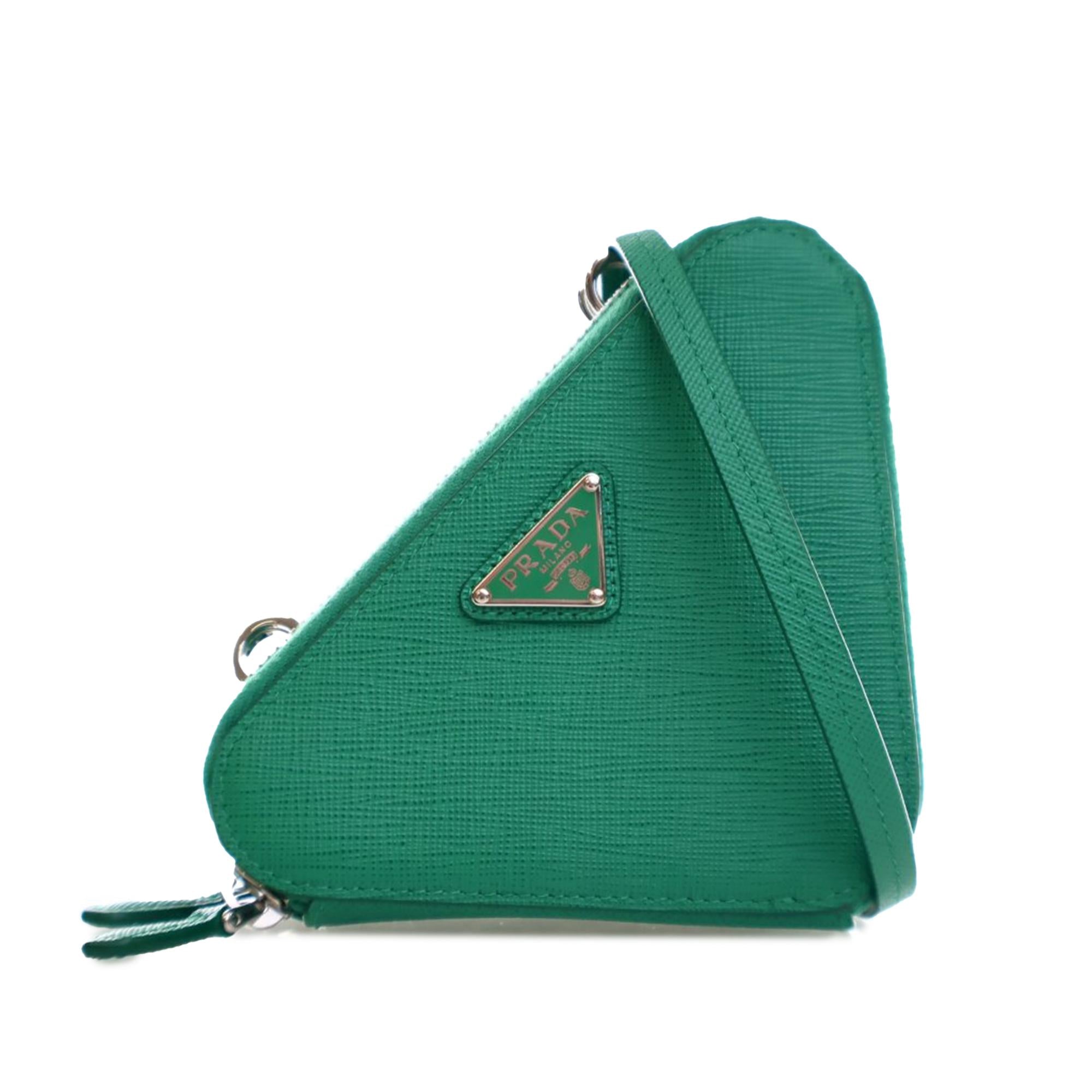 Prada Mini Saffiano Lux Double Triangle Satchel