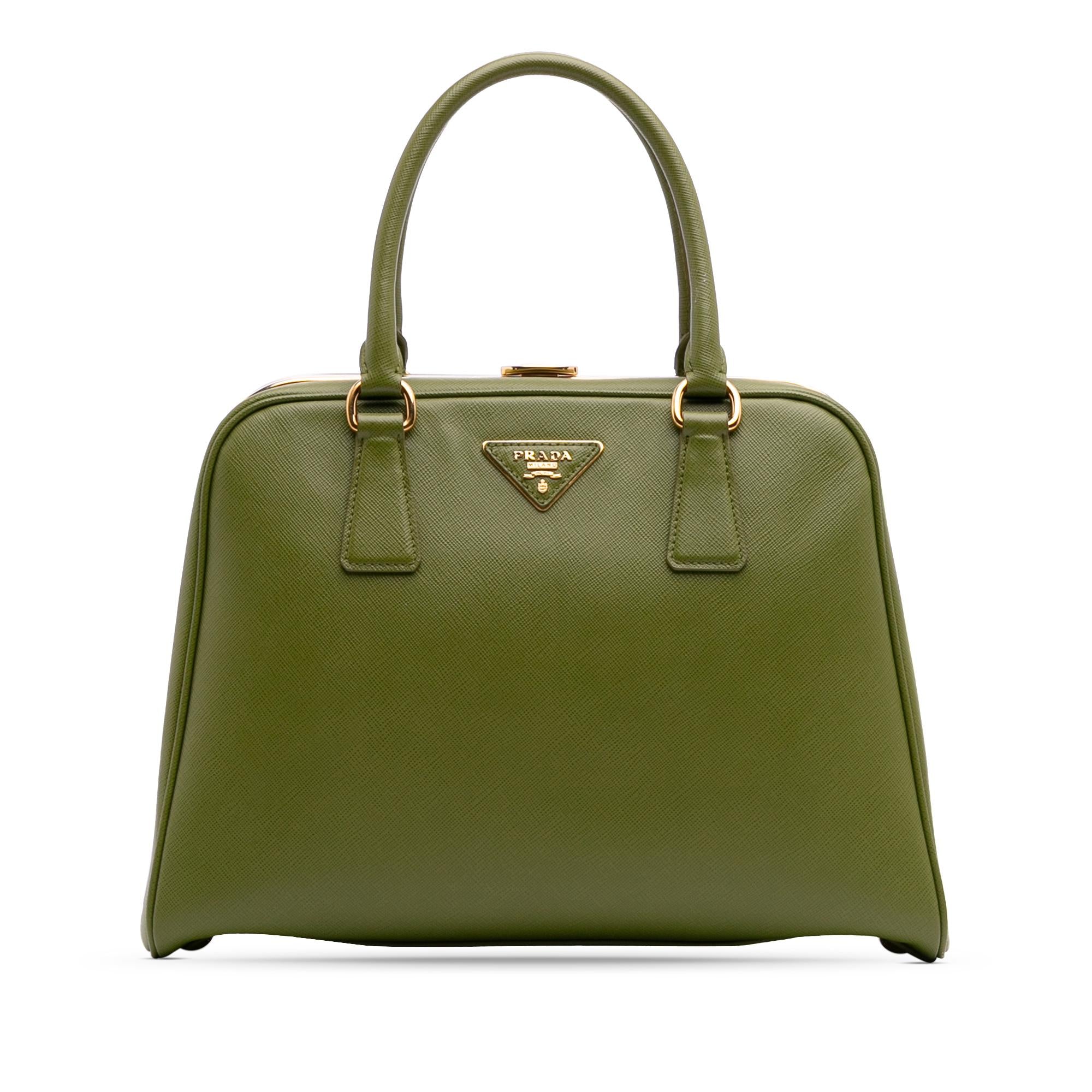 Prada Saffiano Lux Pyramid Frame Handbag