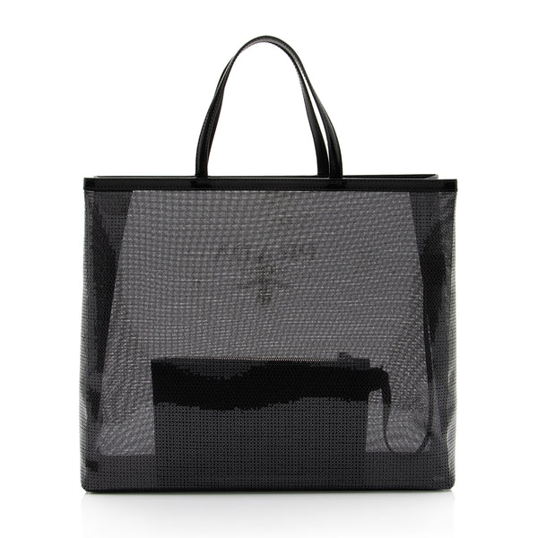 Prada Sequin Mesh Logo Large Tote (SHF-bq8WmB) – LuxeDH