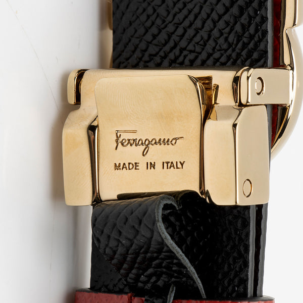 Salvatore Ferragamo Leather Reversible Gancini Belt - Size 40 / 100 (S ...