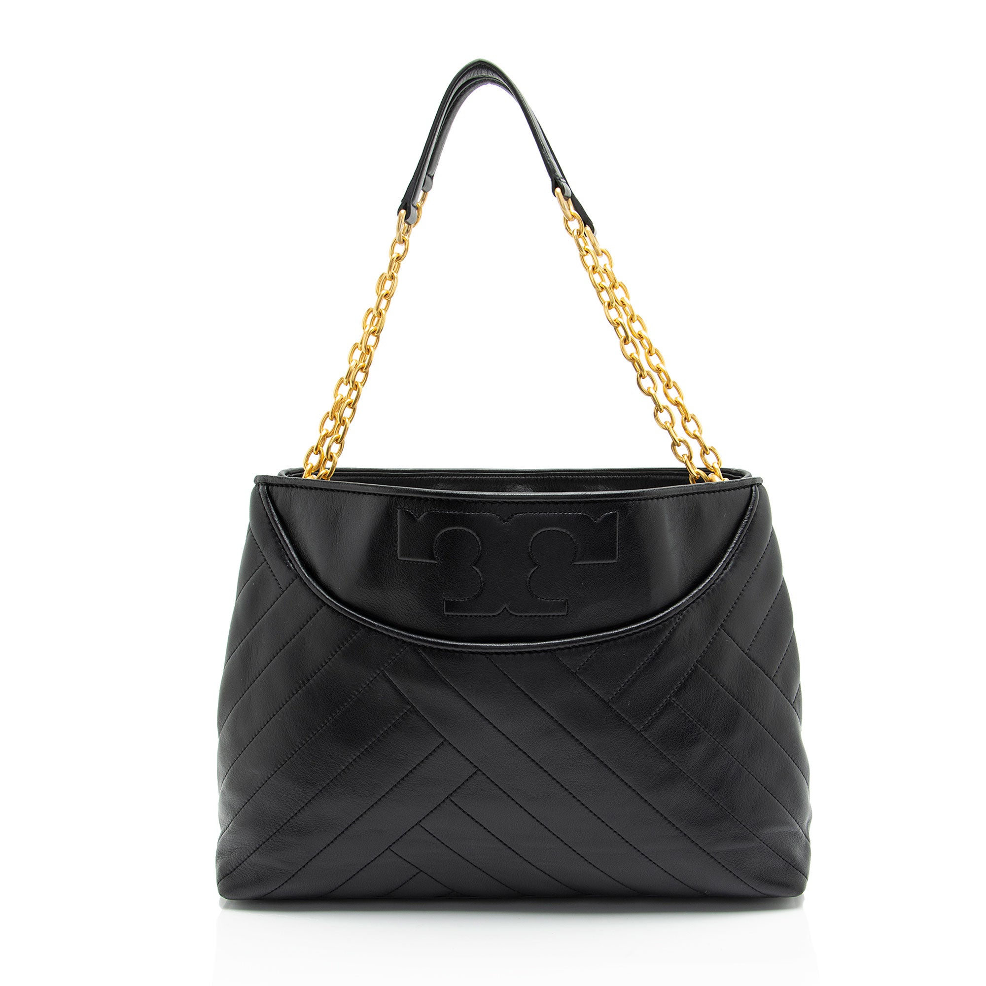Tory Burch Chevron Leather Alexa Stitch Tote