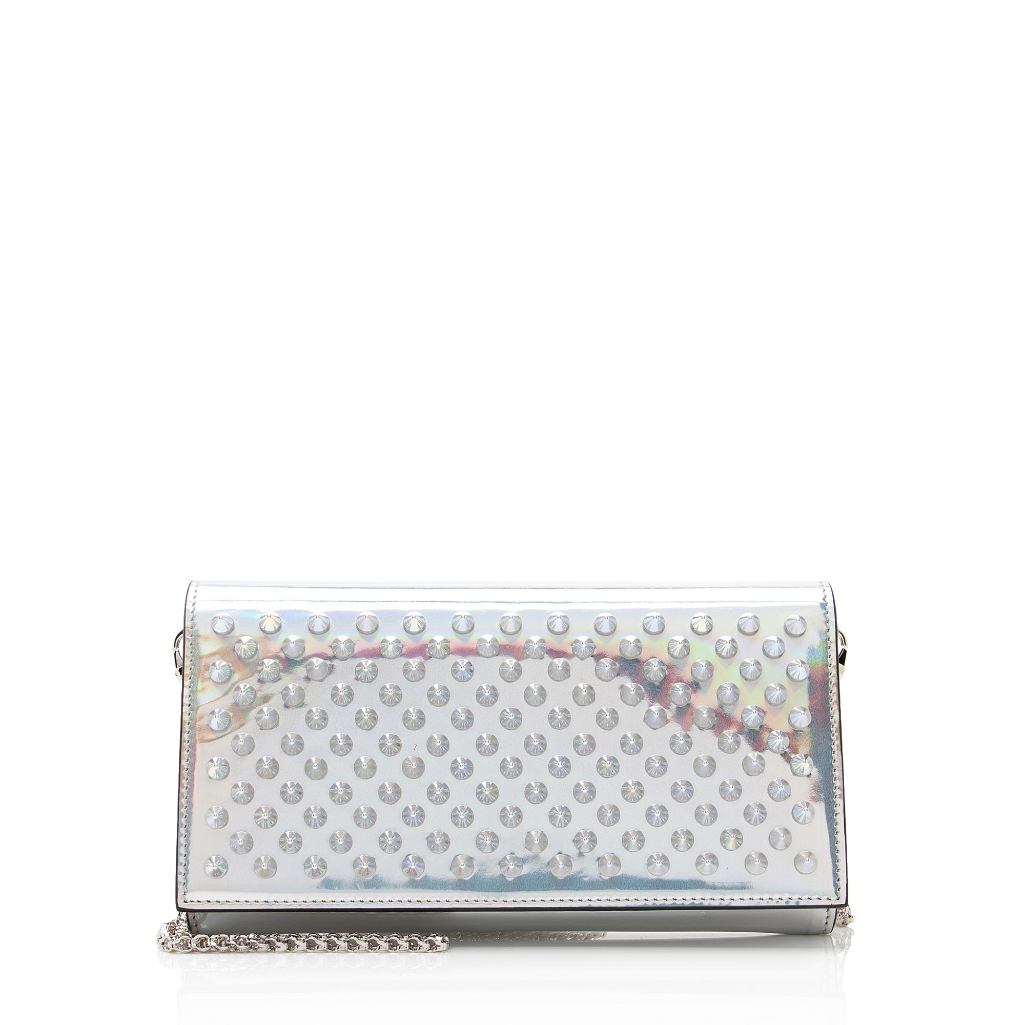 Christain Louboutin Specchio Leather Boudoir Spiked Chain Wallet (SHF-