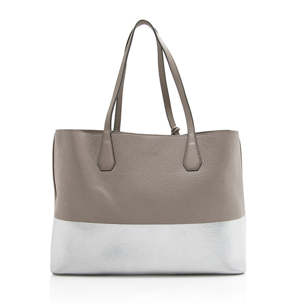 Tory Burch Metallic Leather Perry Tote - FINAL SALE (SHF-18808) – LuxeDH